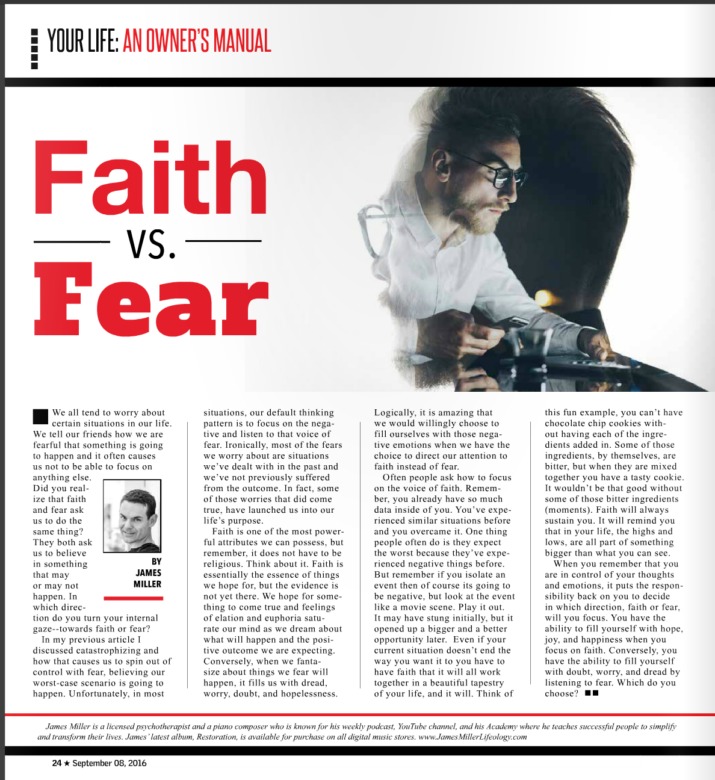 Faith versus Fear — James Miller | LIFEOLOGY®